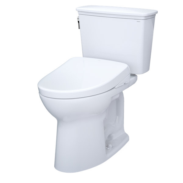 TOTO Drake® 1.28 GPF S7 Auto Flush Elongated Floor Mounted 91 lbs Weight Two-Piece Toilet (Seat ...
